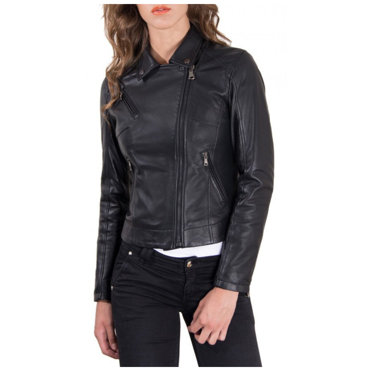 Nagel aus echtem Leder Frau Schwarz Made in Italy Kbc