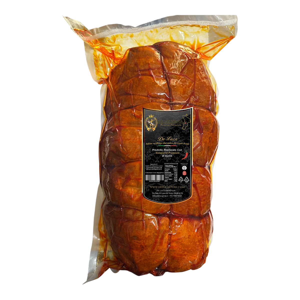 Nduja di Spilinga riserva premium di suino, De Luca, 6 kg